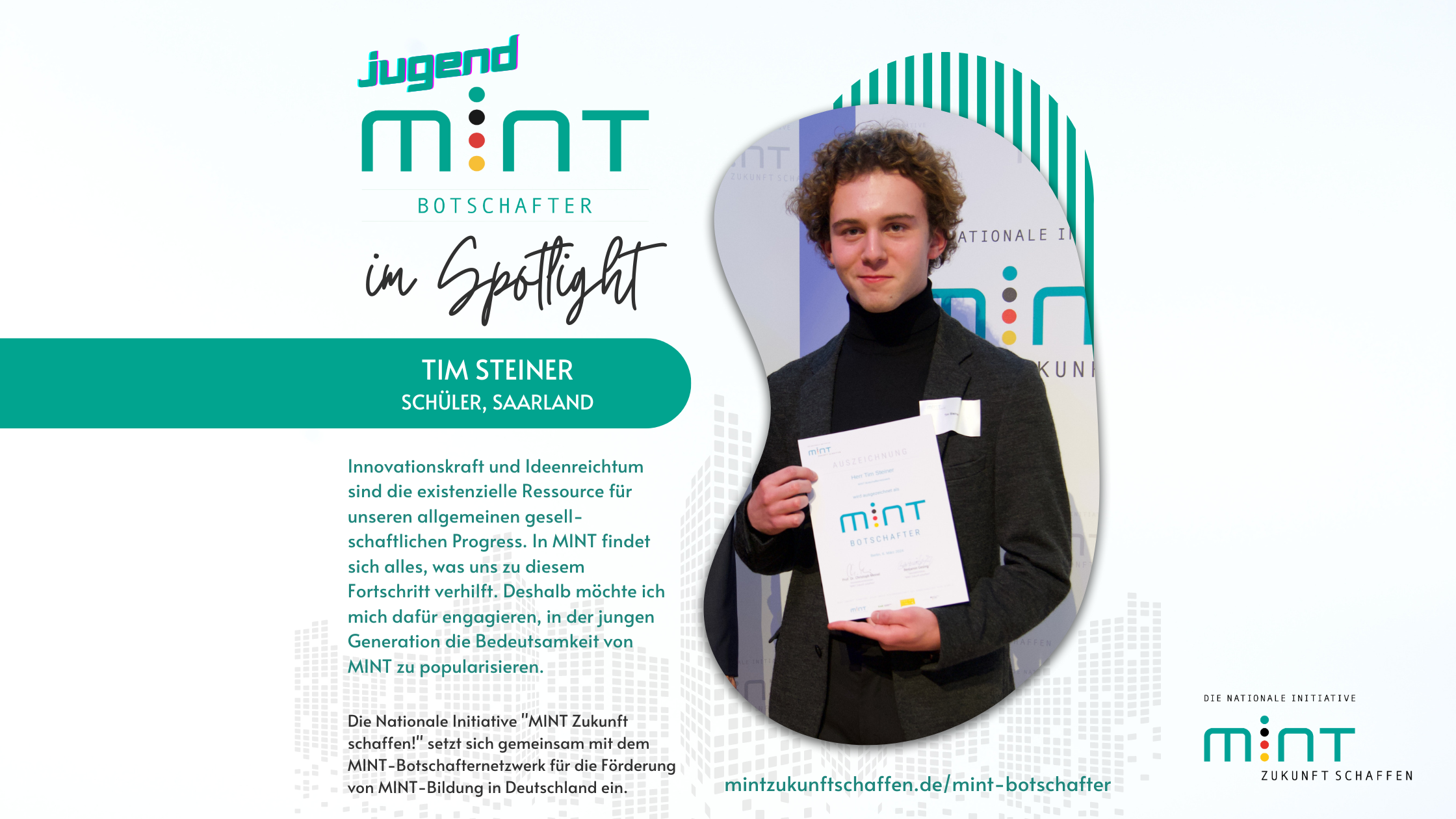 MINT-Jugendbotschafter Tim Steiner im Interview – MINT Zukunft schaffen!