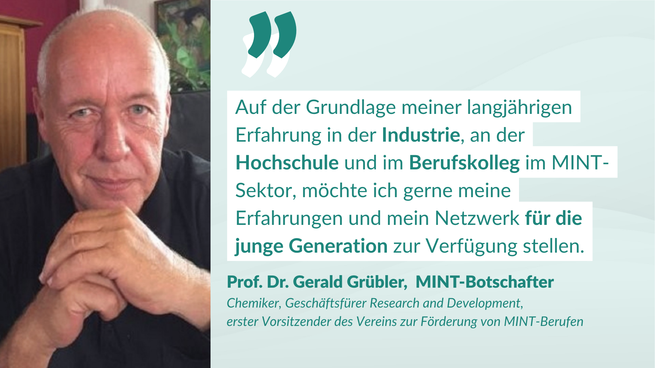 MINT-Botschafter Gerald Grübler im Interview – MINT Zukunft schaffen!